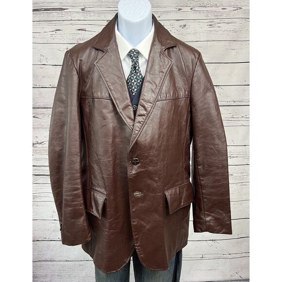 Sears | Jackets & Coats | Vintage Sears Leather Jacket Mens 42 Blazer ...